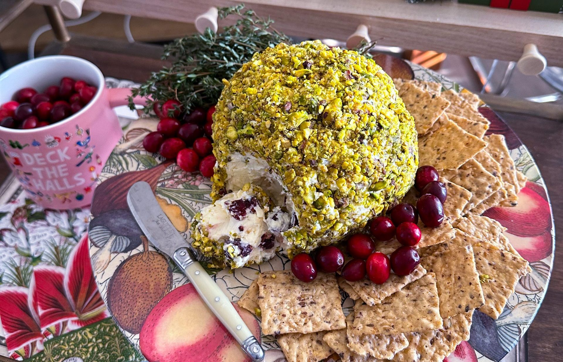 Cranberry Orange Cheese Ball with Pistachios - callie salls